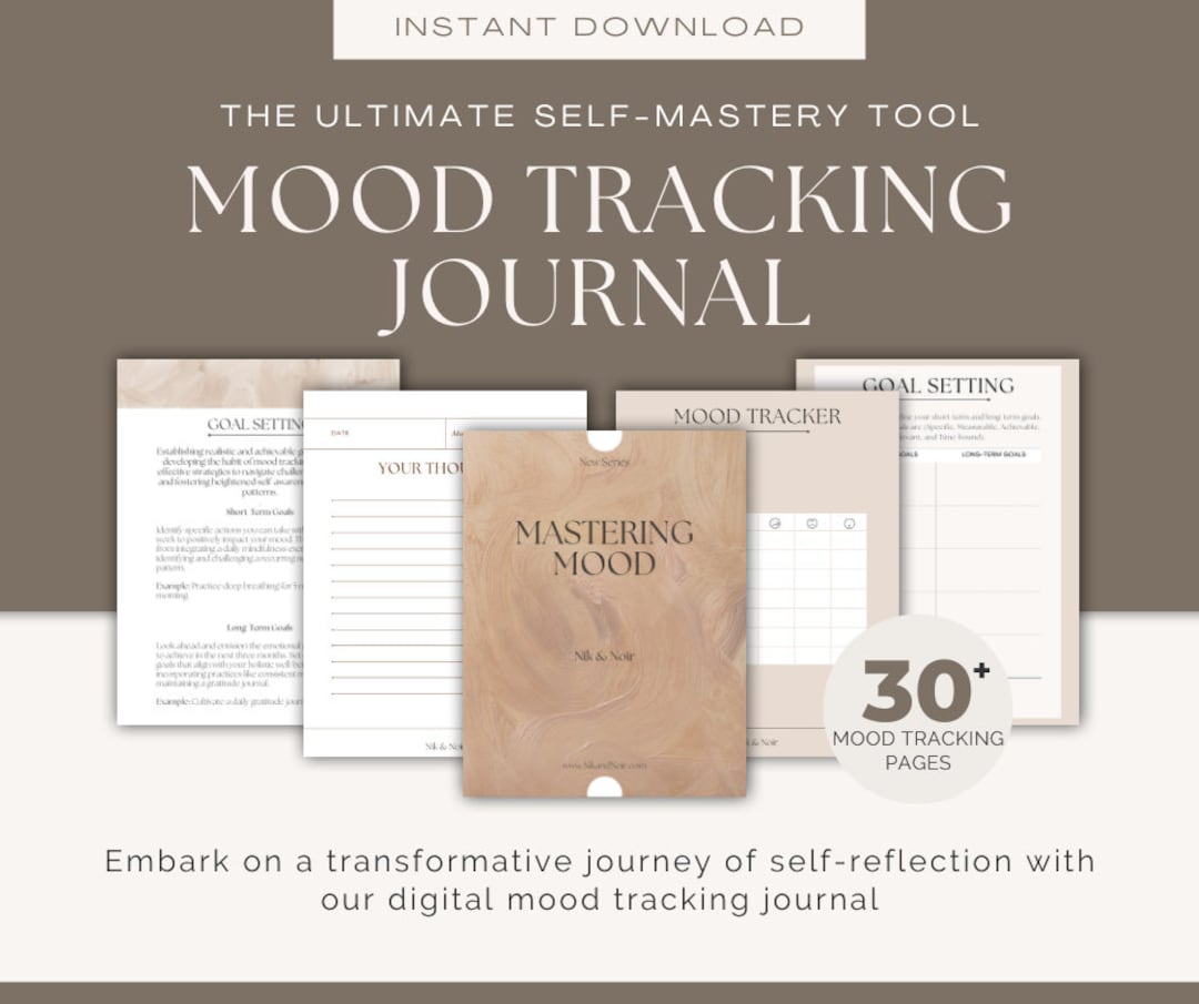 Digital Mental Health Journal Mood Tracking Journal Wellness Journal ...