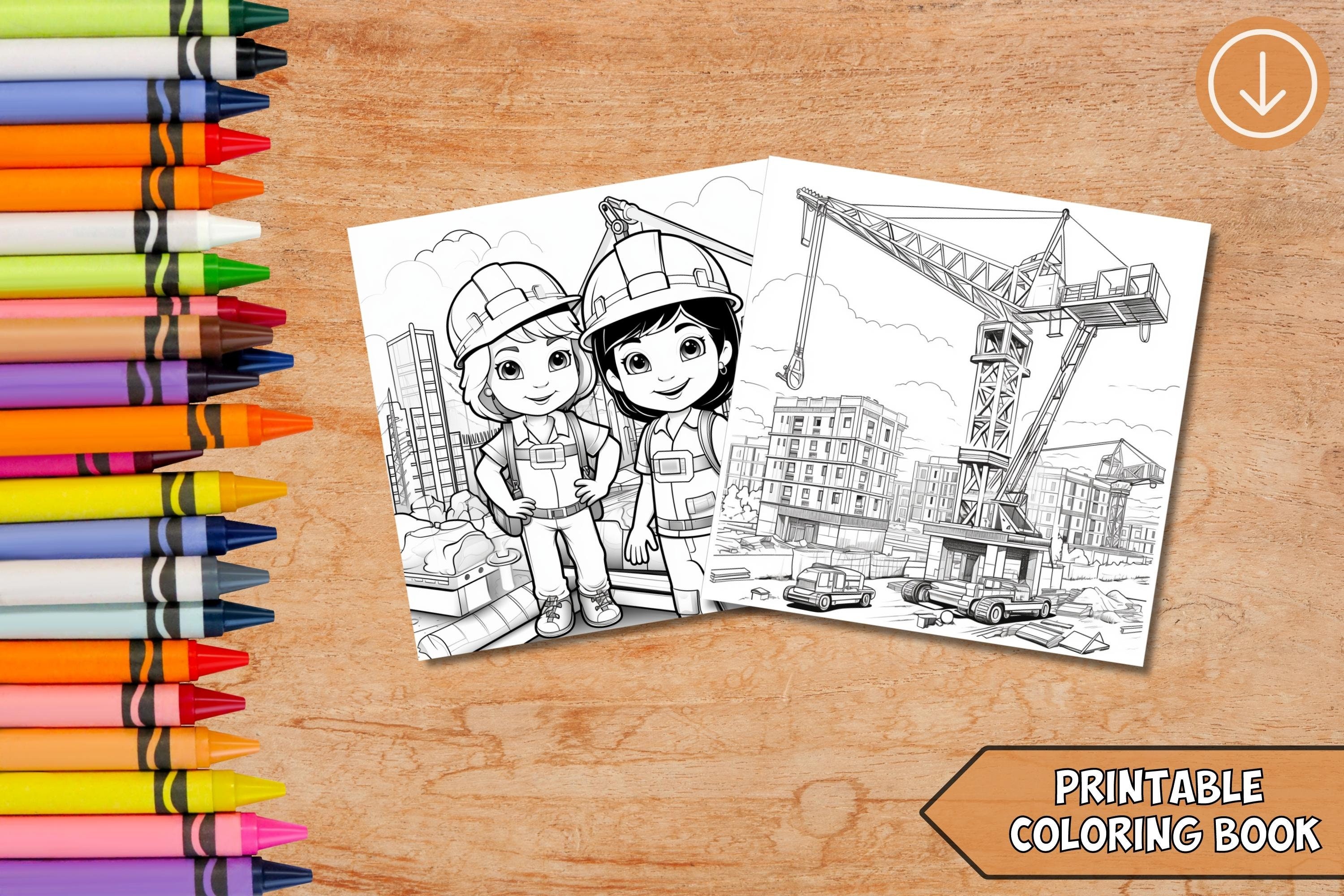 Construction Coloring Book Kids Coloring Book Kids Party - Etsy