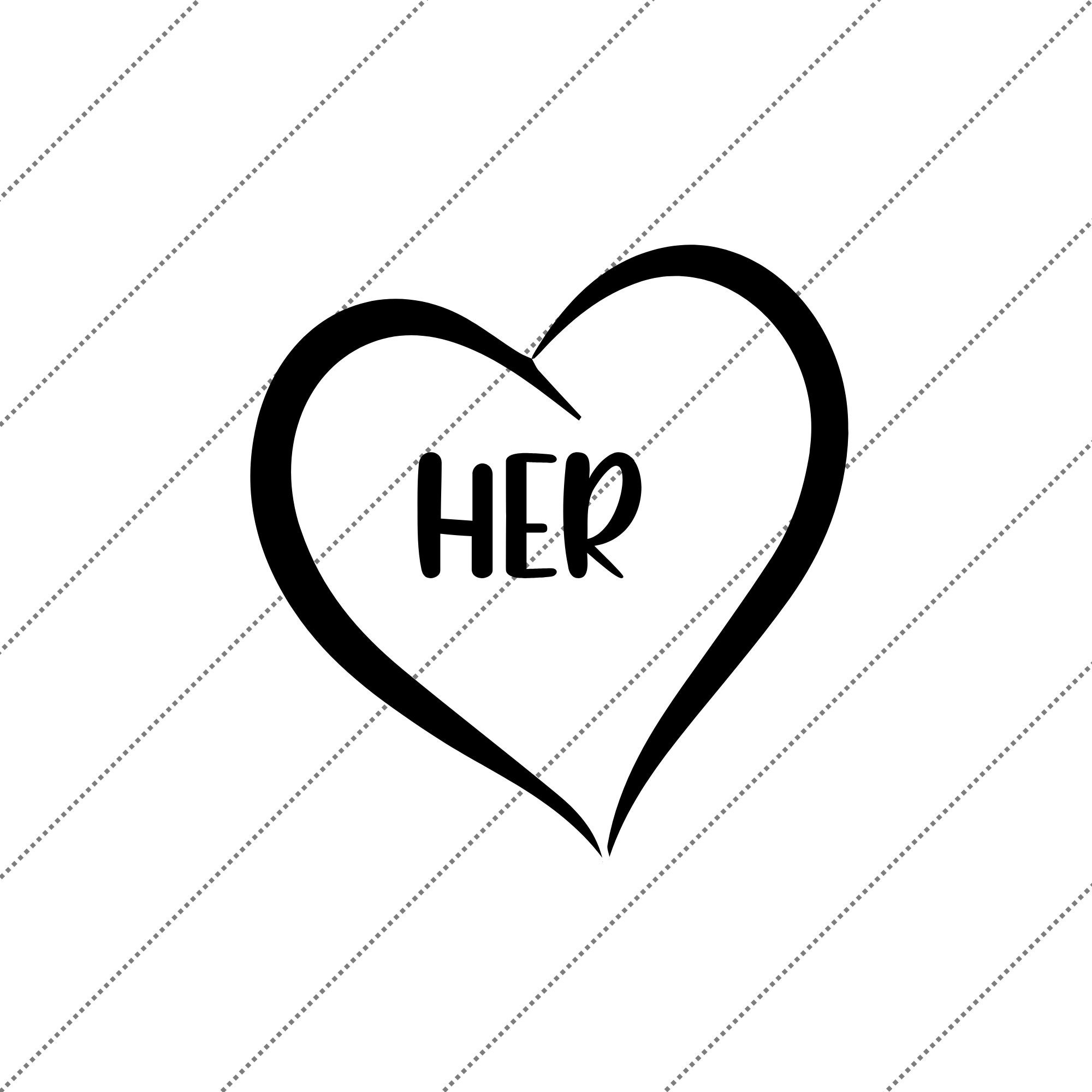 Her in Heart SVG, Png,eps, Dxf,pdf, Digital Cut File, Cricut Maker ...