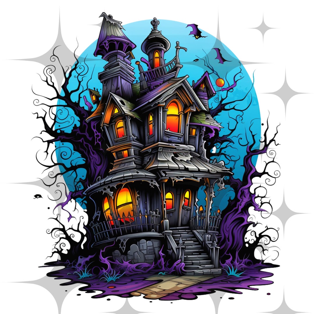 Haunted House Clip Art, SVG, Png, Eps, Dxf, Pdf, Digital Cut File ...