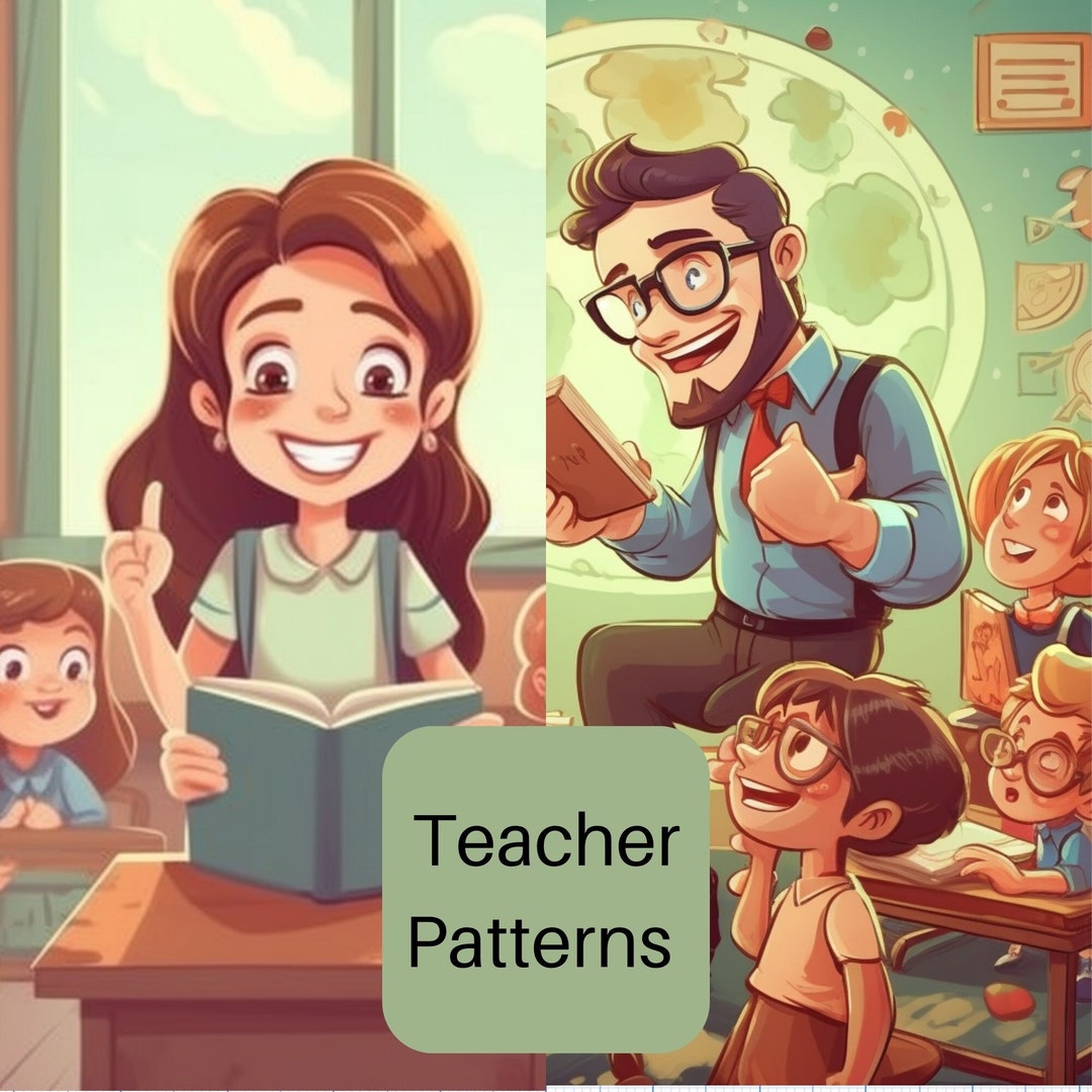 Teacher Seamless Patterns SVG, Png, Eps, Dxf, Pdf, Digital Cut File ...