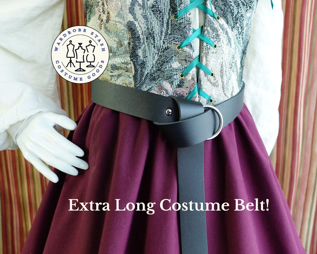 Simple Black Medieval Wrap Belt Costume Long Wrap Belt LARP Medieval ...