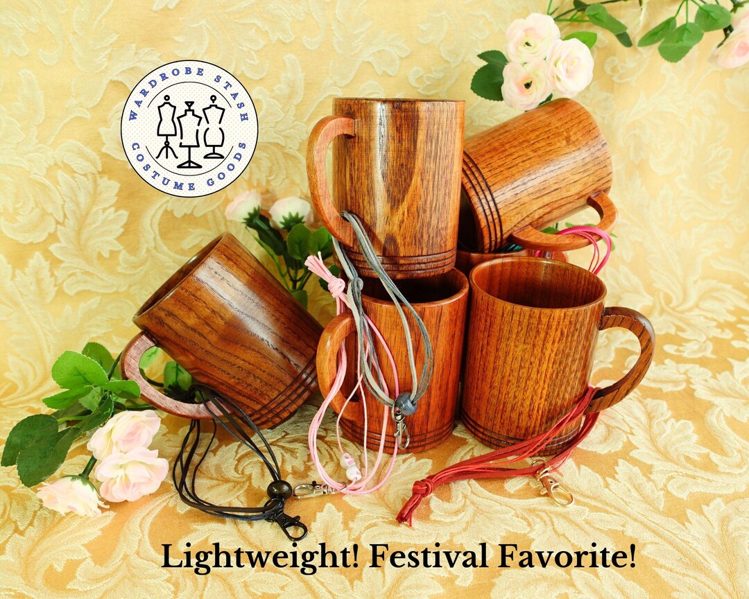 Tavern Mug Wooden Mug Wood Medieval Tankard Cup Tavern Mug Viking ...