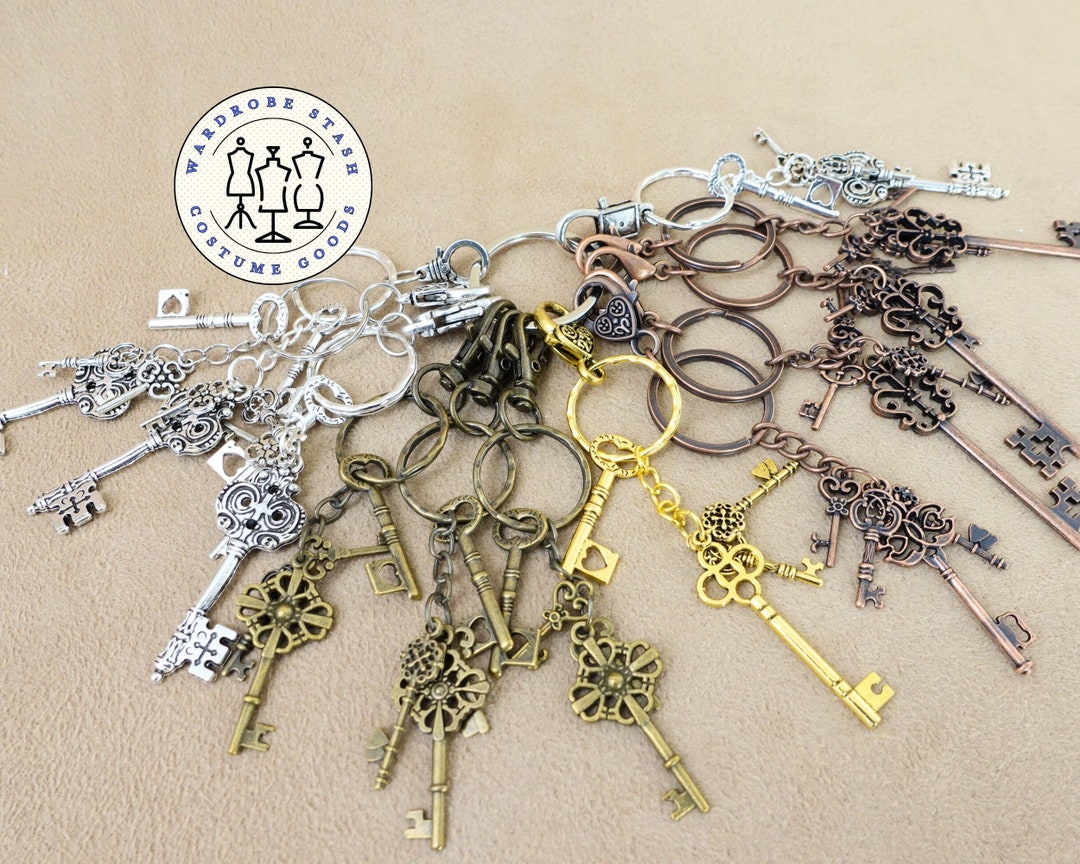 Clip-on Medium Size Key Set Metal Dungeon Key Ring Treasure Chest ...