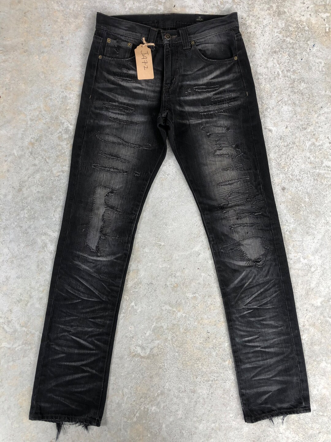 Back Number Distressed Jeans - Etsy