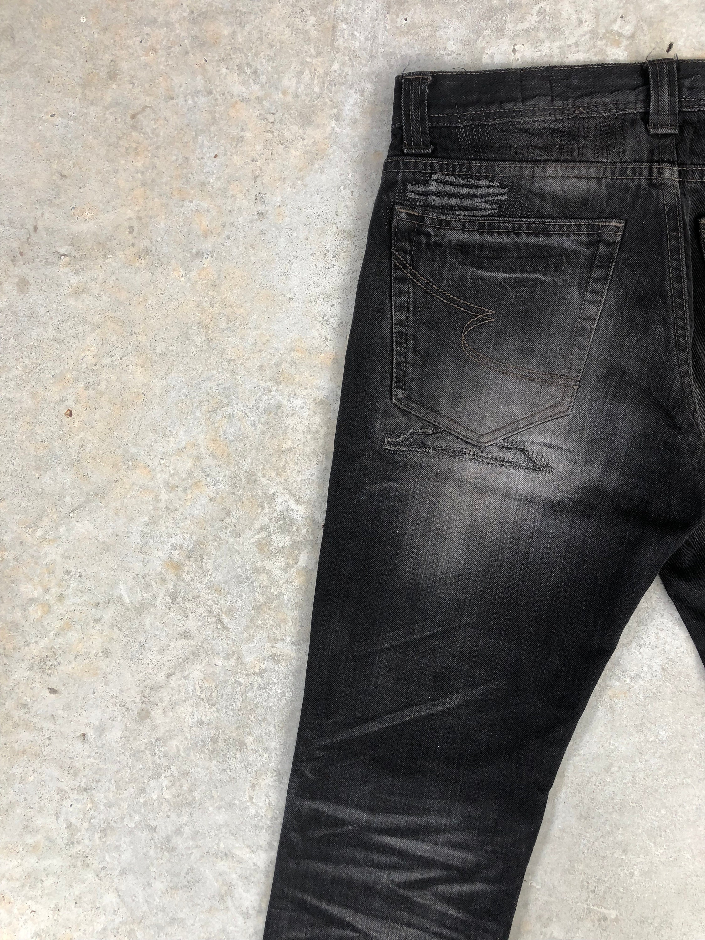 Back Number Distressed Jeans - Etsy