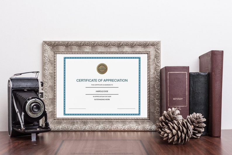 Teal Certificate of Appreciation Customizable Award Templates - Etsy