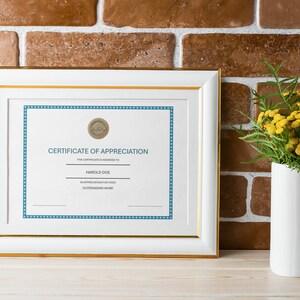 Teal Certificate of Appreciation Customizable Award Templates - Etsy