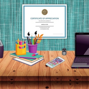 Teal Certificate of Appreciation Customizable Award Templates - Etsy