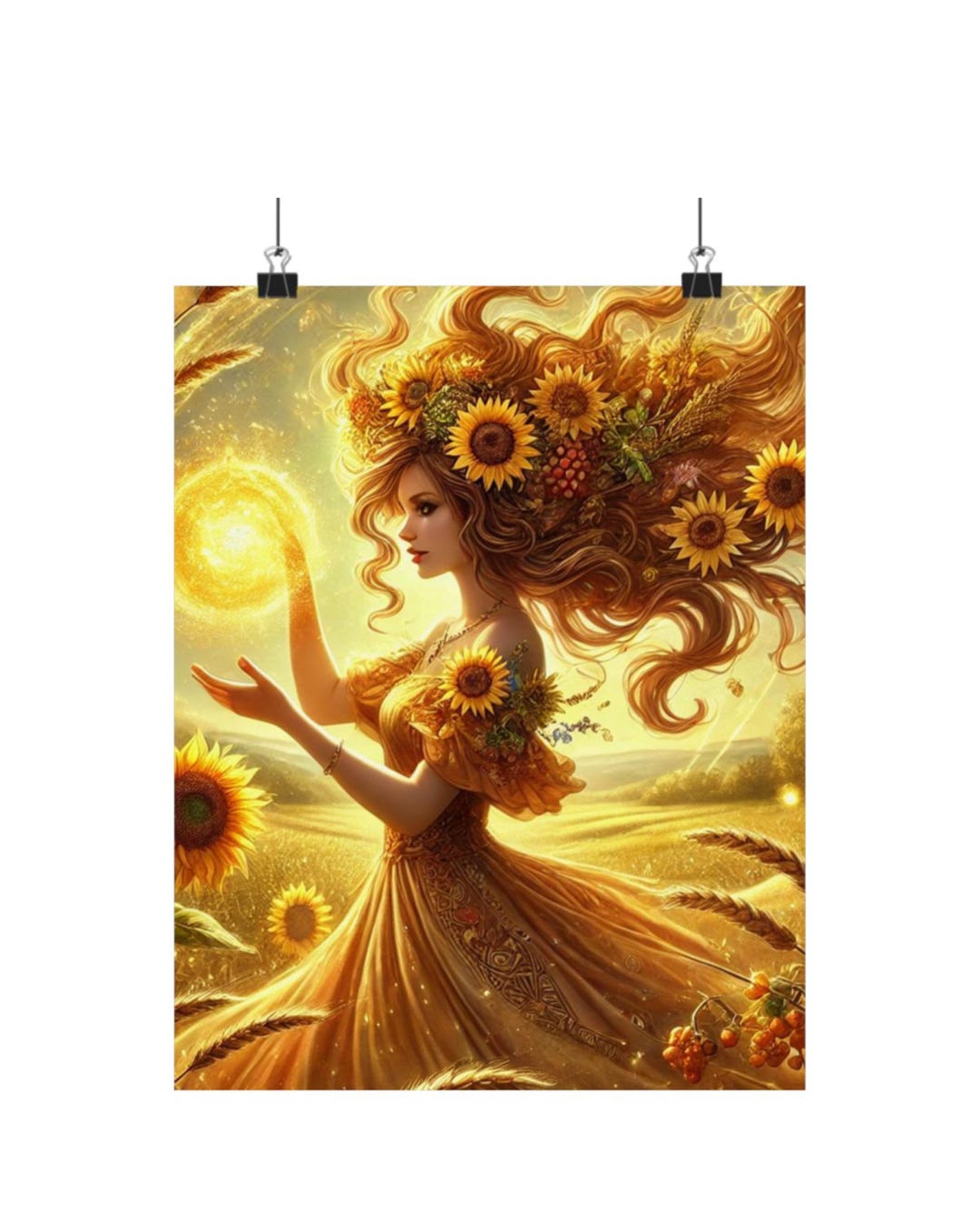 Summer Solstice Goddess Poster, Spiritual Nature Wall Art - Etsy