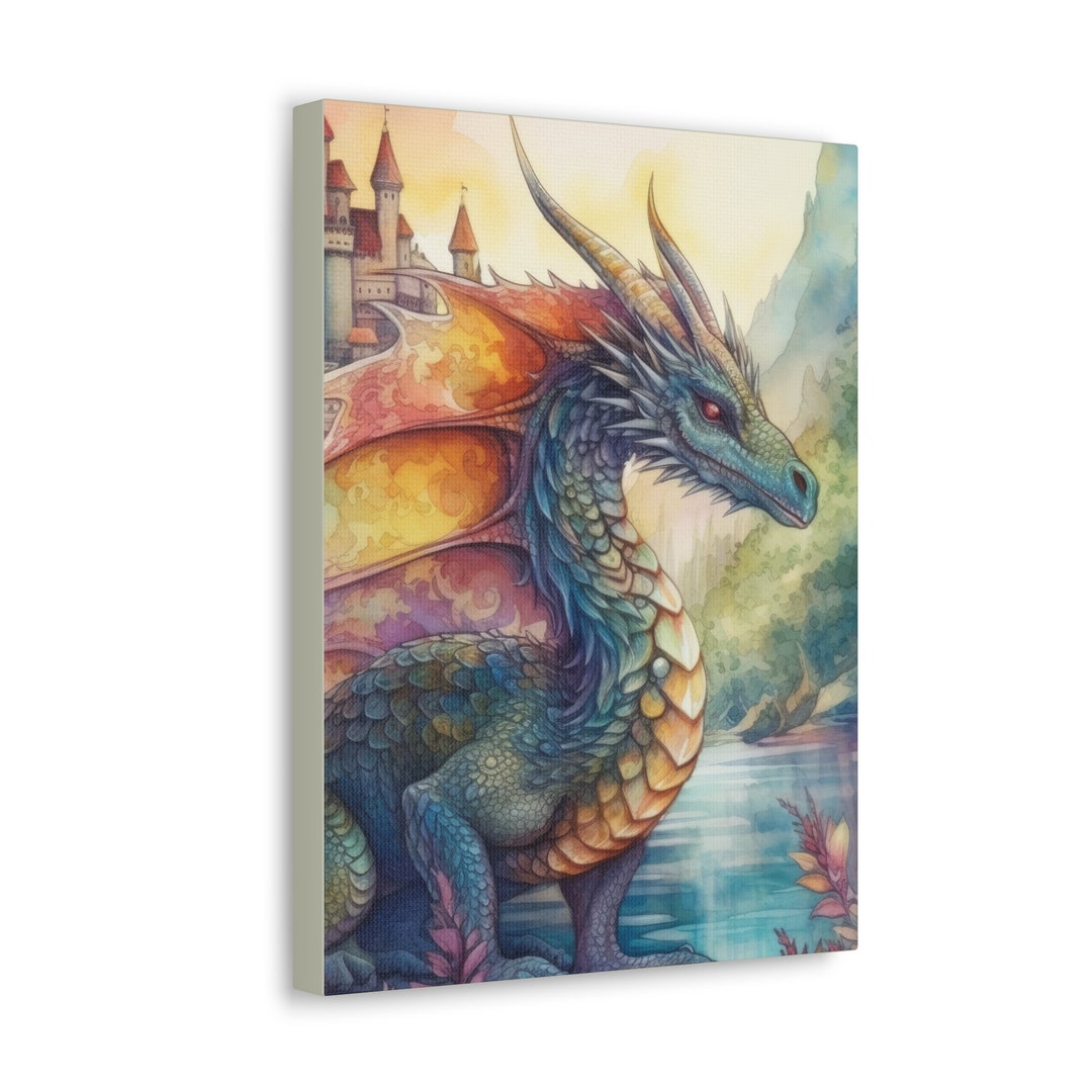 Colorful Dragon Canvas Gallery Wrap Décor Print 5/5 Vibrant Dragon ...