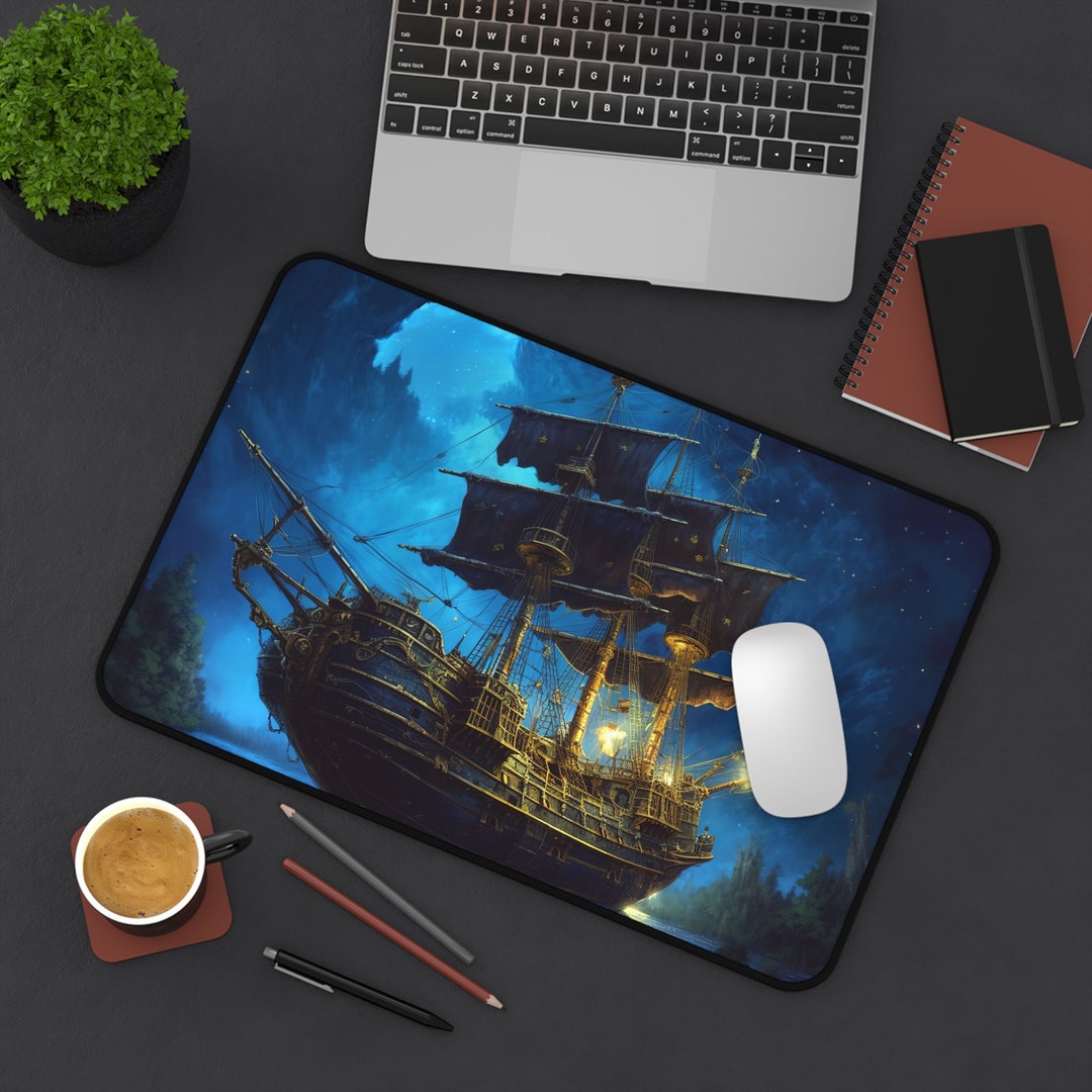 Naval Ships in the Night Desk Mat , Desk Mat Pad, Custom Desk Mat ...