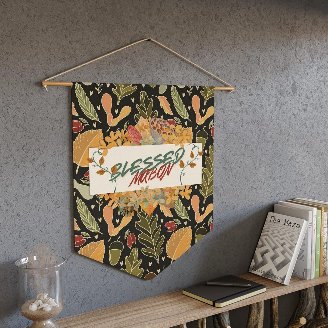 Blessed Mabon Autumn Pennant, Banner Flag, Fall Decor,fall Party Decor ...