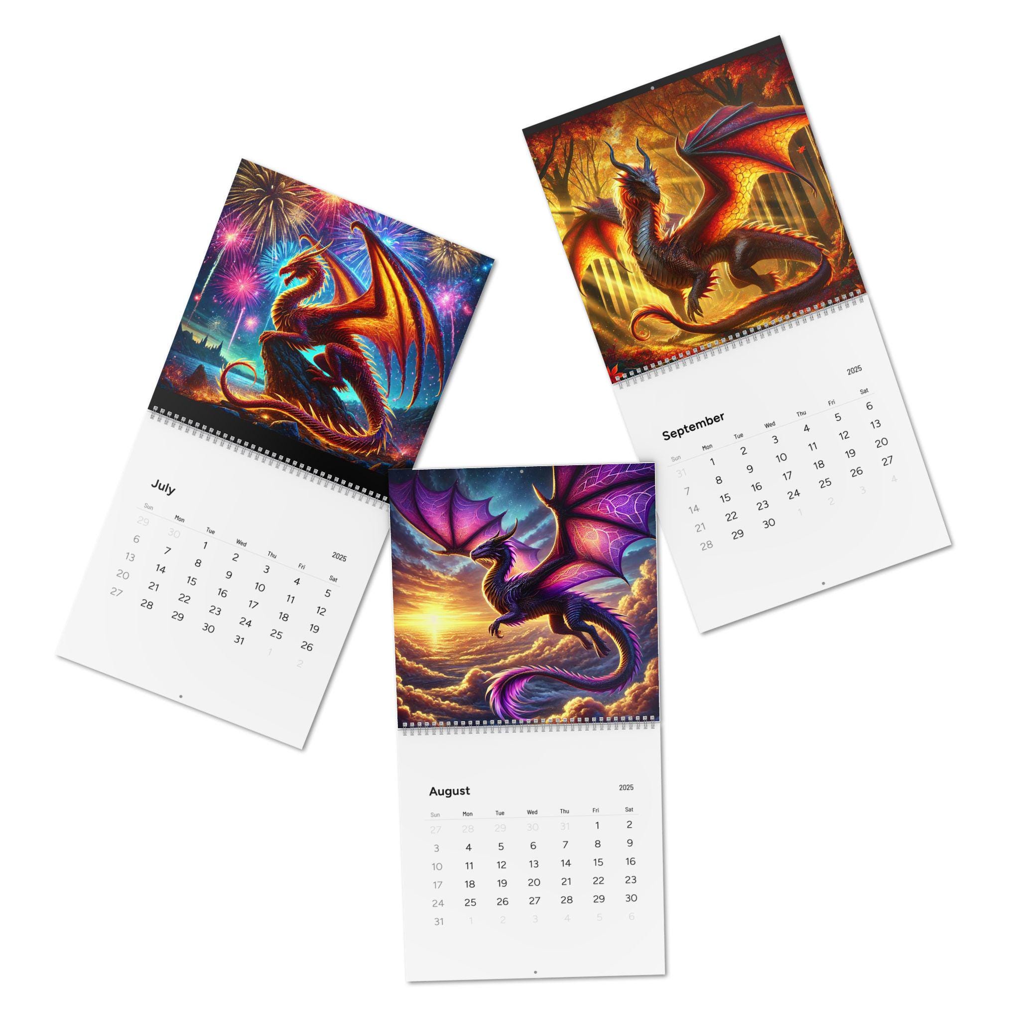 2025 Dragon Wall Calendar Fantasy Artwork Monthly Planner - Etsy