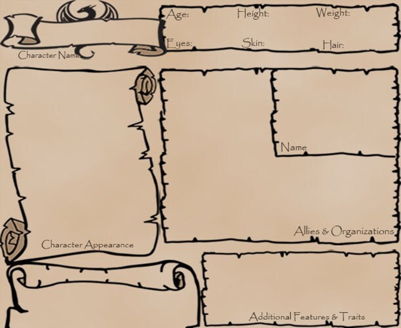 Printable DND Digital Journal Fillable PDF, Character Sheet, Goodnotes ...