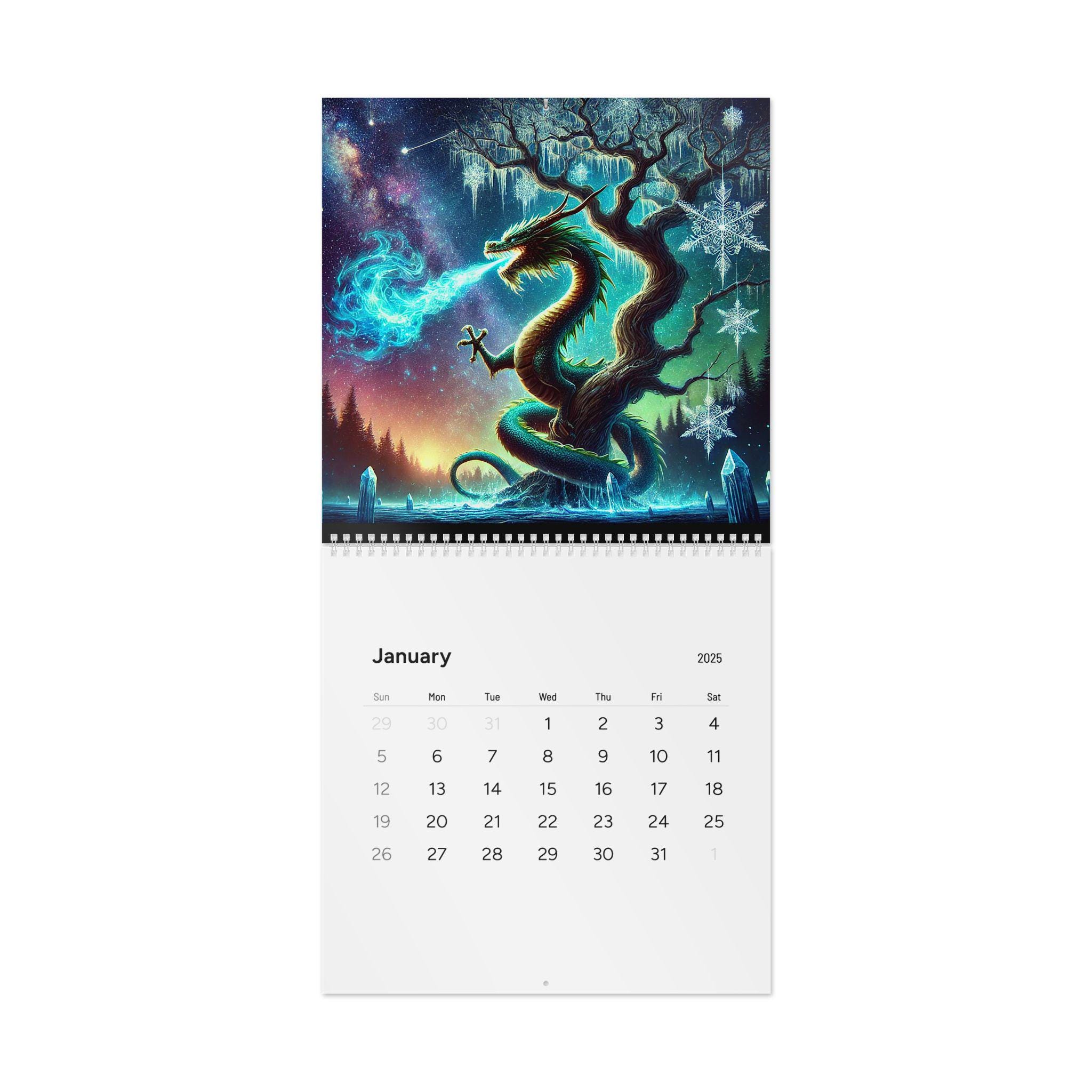 2025 Dragon Wall Calendar Fantasy Artwork Monthly Planner - Etsy