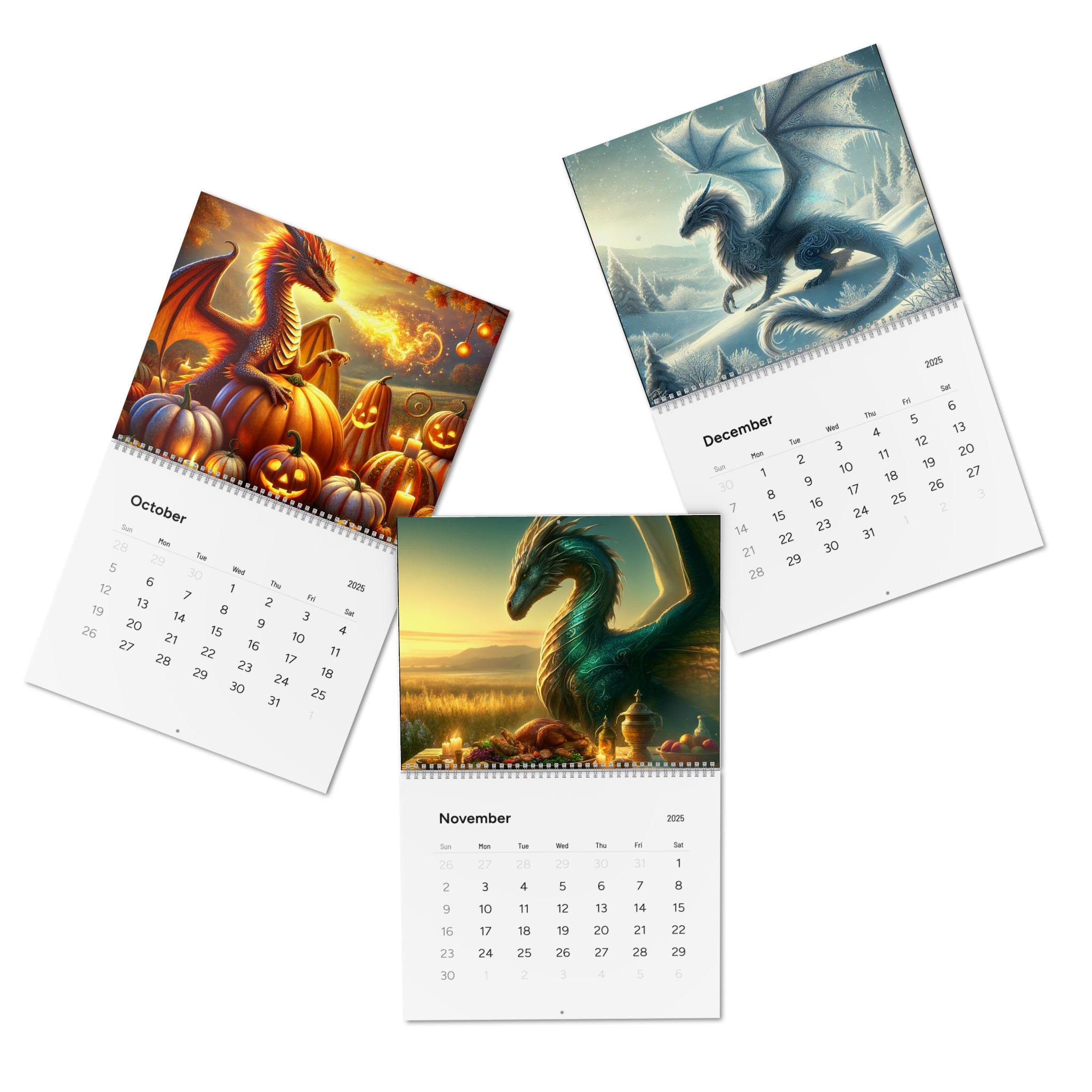 2025 Dragon Wall Calendar Fantasy Artwork Monthly Planner - Etsy