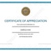 Teal Certificate of Appreciation Customizable Award Templates - Etsy
