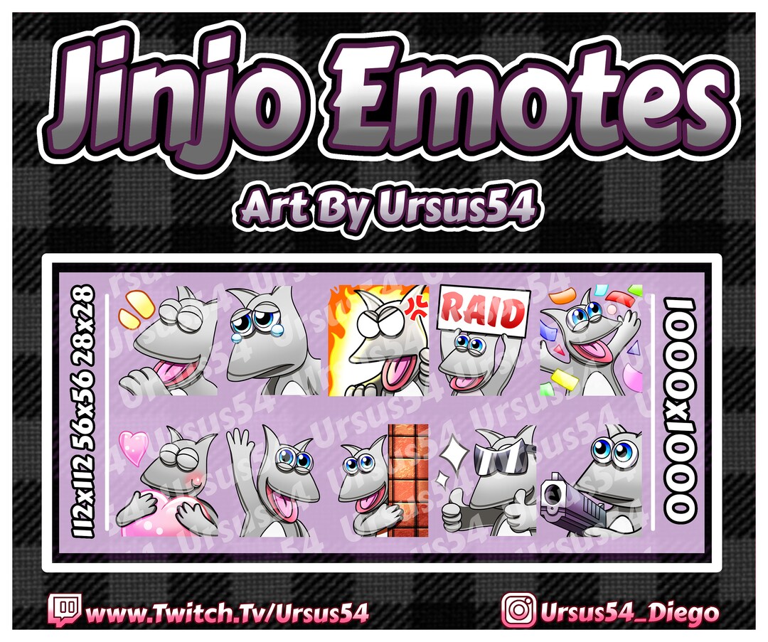 Gray Jinjo Emote Pack Twitch Emotes Discord Emotes Youtube Emotes ...