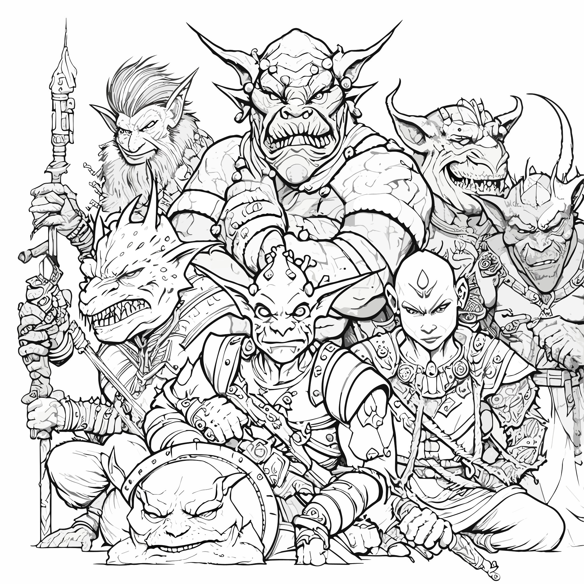 Dungeons and Dragons Themed Coloring Pages Heroes and Villains With ...