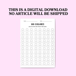 Printable Color Swatch, Color Swatch Chart, Color Swatch Template, DIY ...