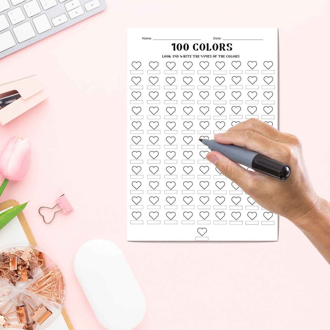 Printable Color Swatch, Color Swatch Chart, Color Swatch Template, DIY ...