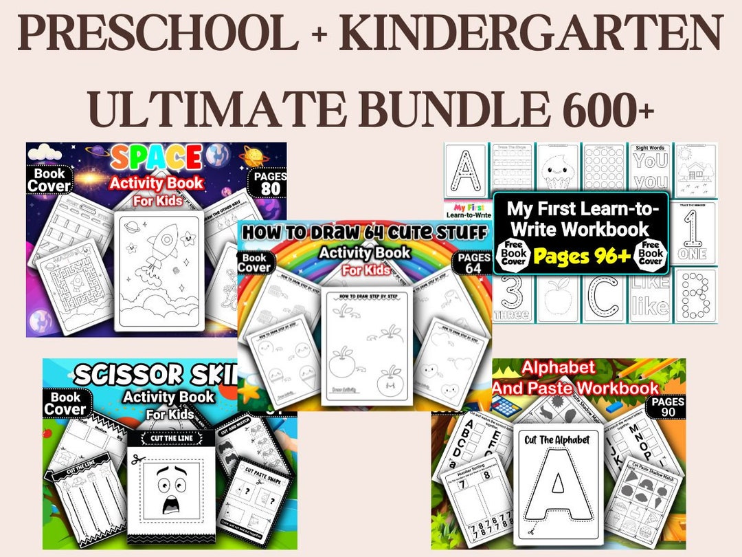 Preschool Pre-k Kindergarten Learning Bundle, 600 Pages, ABC Book ...