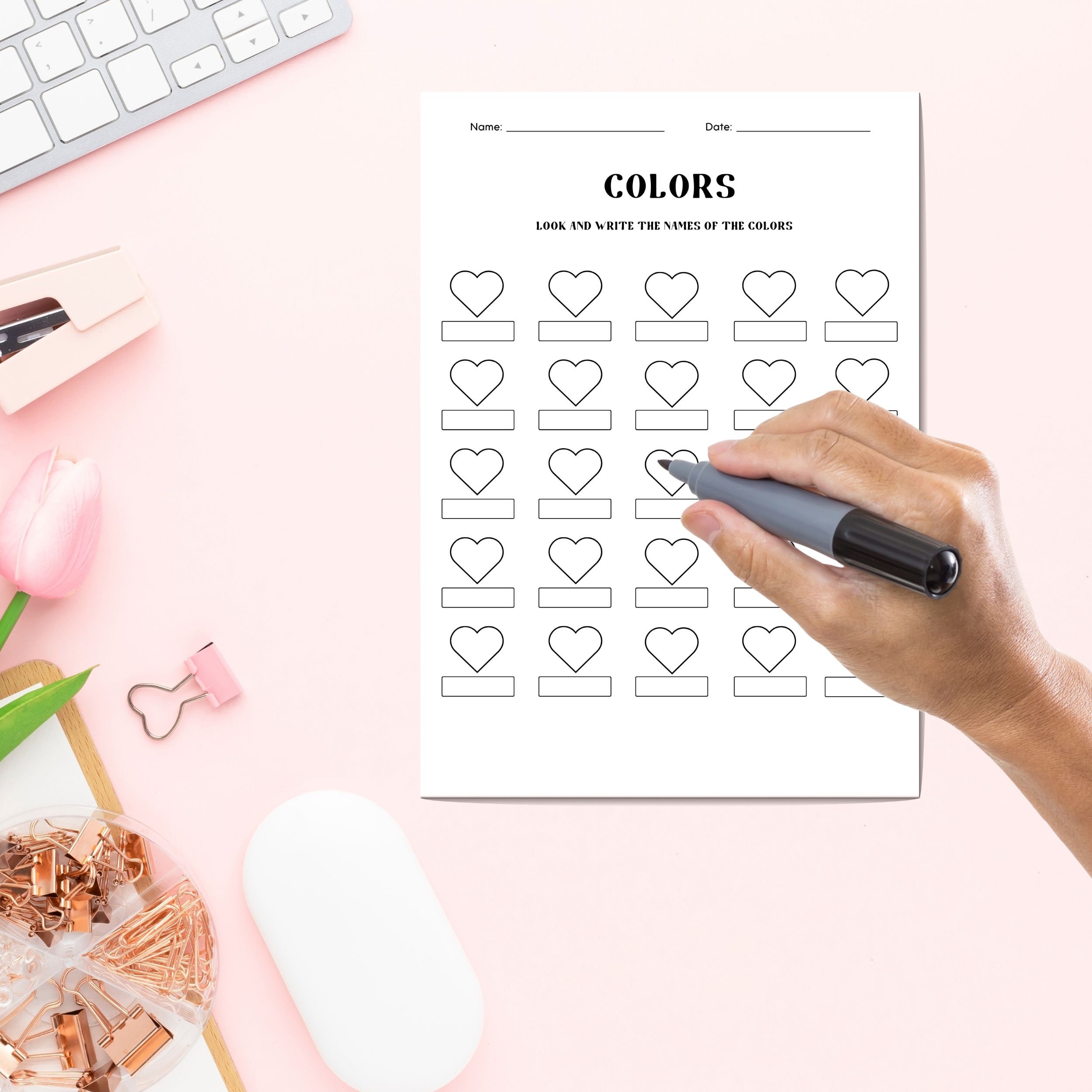 Printable Color Swatch, Color Swatch Chart, Color Swatch Template, DIY ...