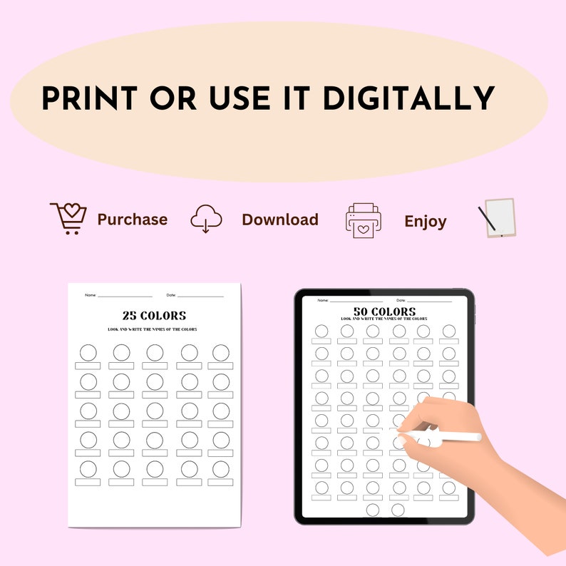 Printable Color Swatch, Color Swatch Chart, Color Swatch Template, DIY ...