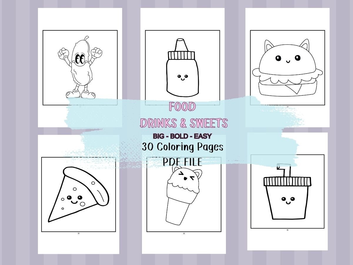 Kawaii Food Coloring Pages, Food Drink & Sweets: Food and Drink ...