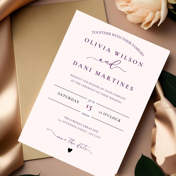 Script Invitation - Etsy