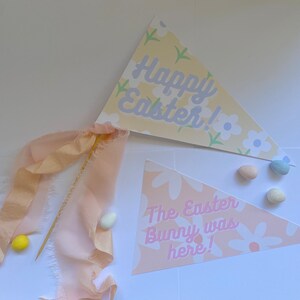 Easter Pennant Flags, Easter Basket Printable, Spring Pennant, Easter ...
