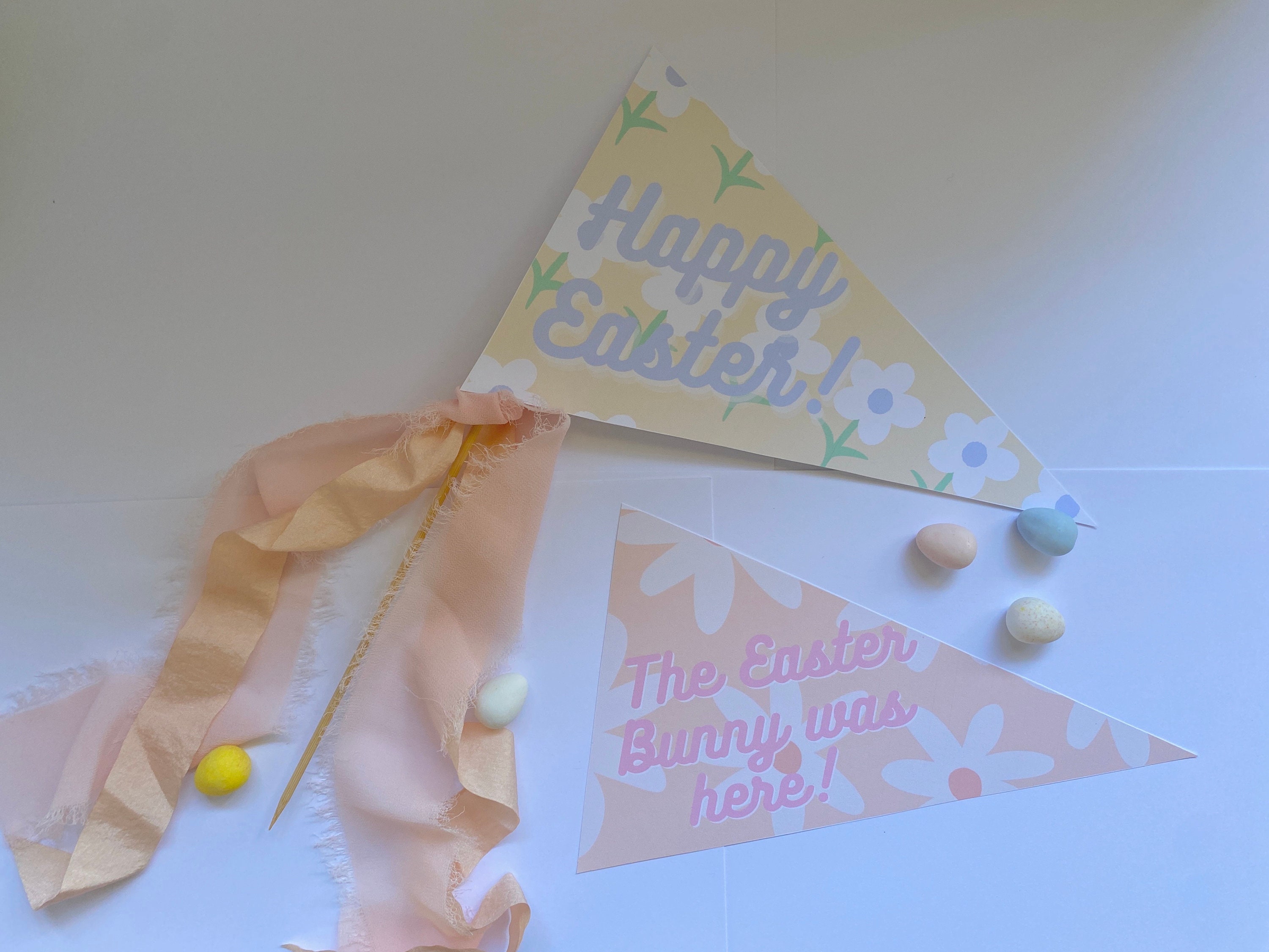 Easter Pennant Flags, Easter Basket Printable, Spring Pennant, Easter ...