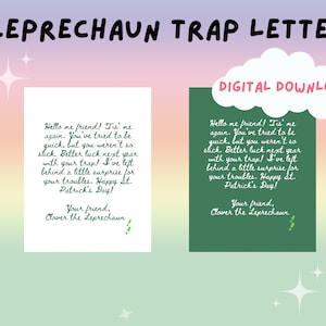 Leprechaun Trap Letter St. Patrick's Day Family Traditions Notes to ...