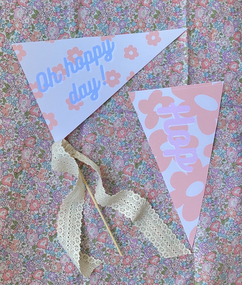 Easter Pennant Flags, Easter Basket Printable, Spring Pennant, Easter ...