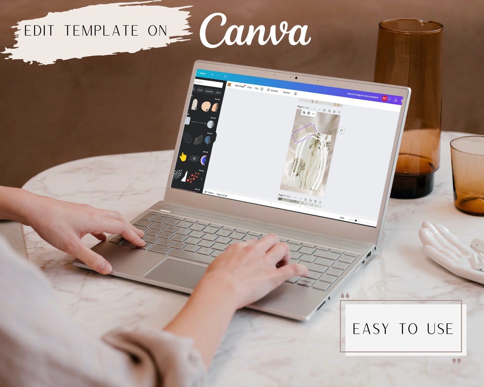 Texture Instagram Template Influencer Marketing Instagram Canva ...