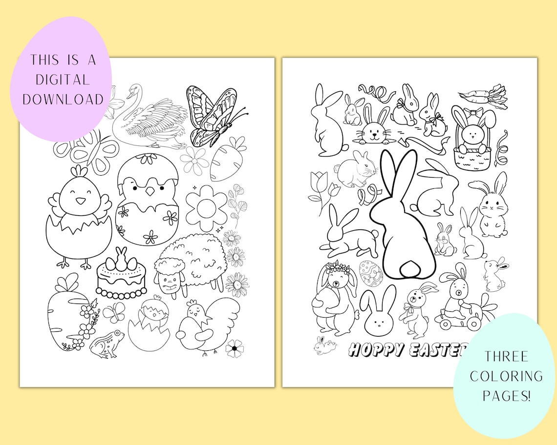 Easter Coloring Pages for Kids, Easter Coloring Book, Easter Activities ...