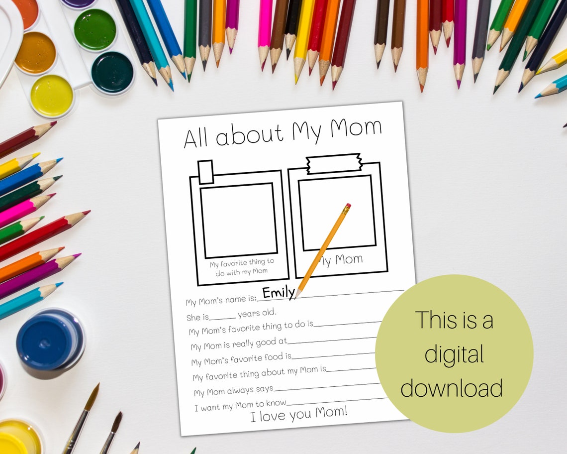 Mother’s Day Questionnaire, Fill in the Blank Questionnaire, Mother’s ...