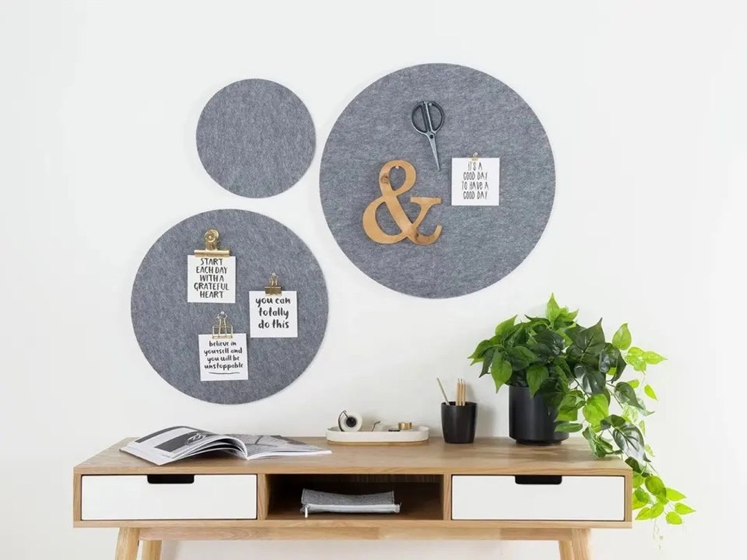 3 Pack of Round Felt Pinboards/ Modern Pinboard Set of 3/ Mood Boards/ Wall Decor - Etsy Australia