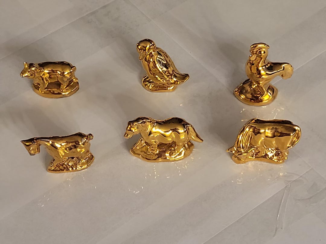 WADE 6 PIECE GOLD Farm Animals Set - Etsy