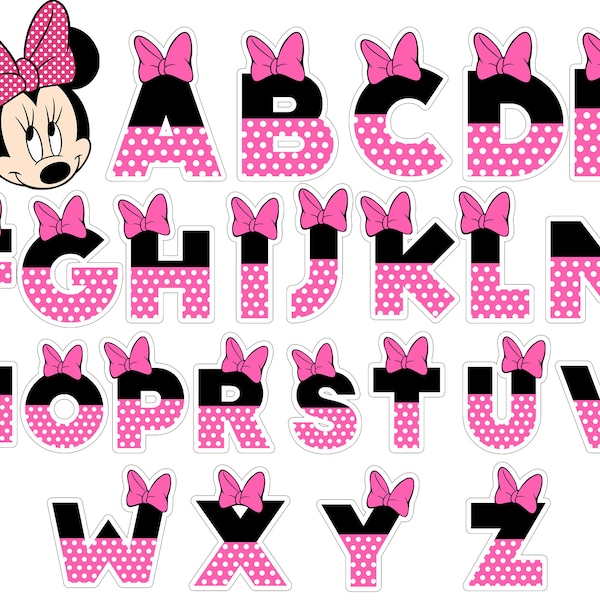 Printable Minnie Mouse Numbers - Etsy