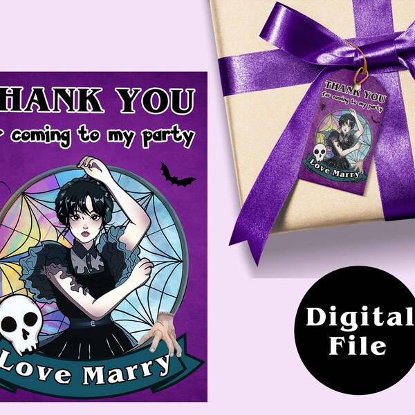 Wednesday Addams Thank You Tag - Etsy