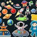 Instant Download Space, Planets, Astronaut and UFO Clipart and PNG ...
