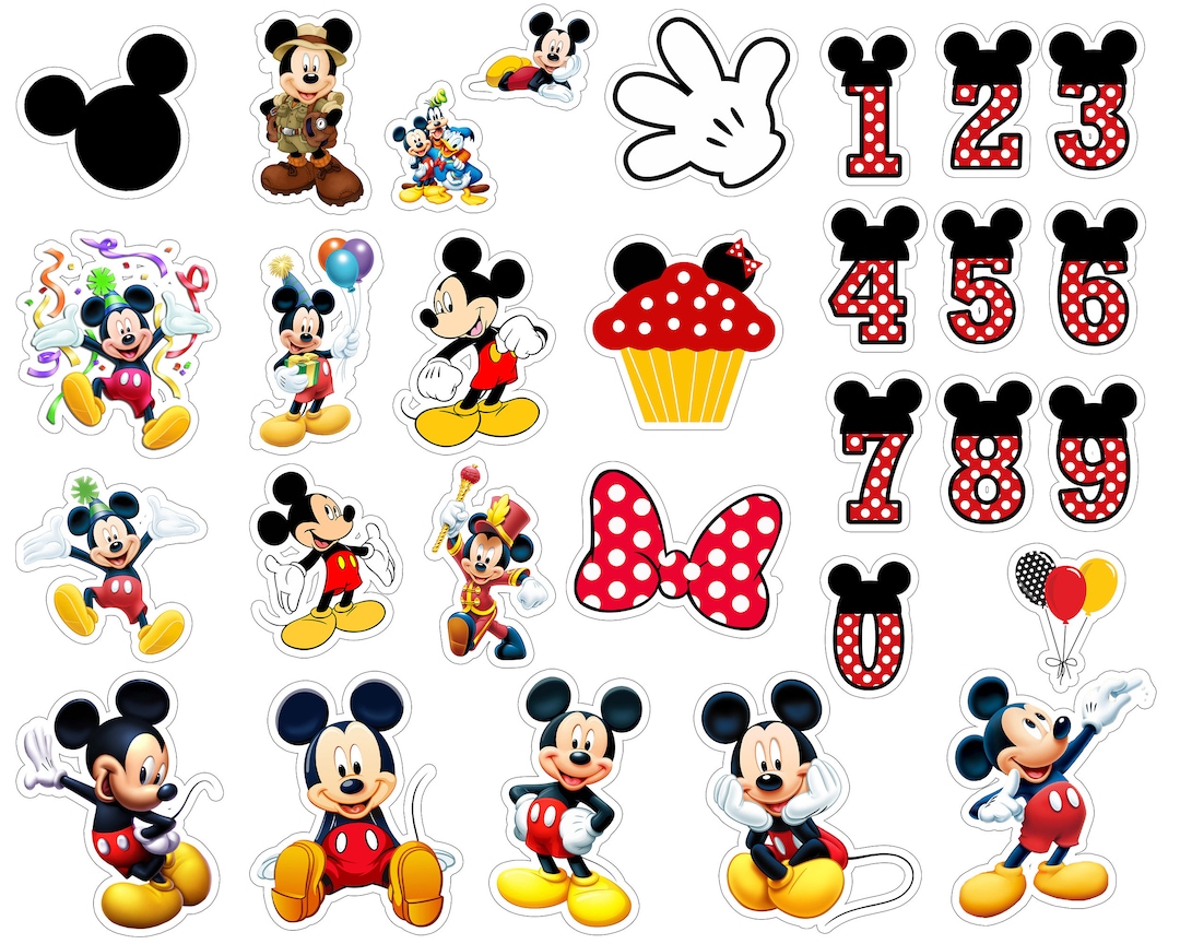 Kids Birthday, Instant Download Mickey Mouse Cupcake Topper, Mickey ...