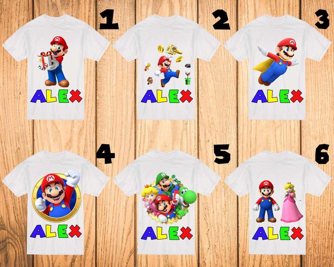 Personalized Birthday T-shirt Logo Printing, Super Mario T-shirt Design ...