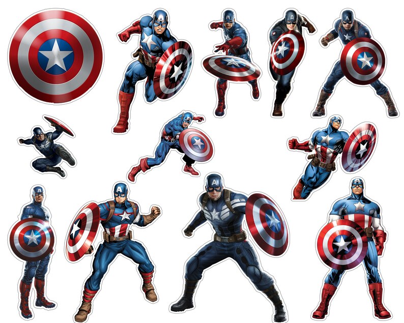 Instant Download Captain America Cake Topper Captain America - Etsy