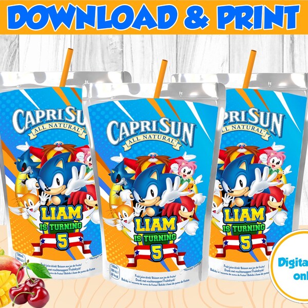 Sonic Party Printable - Etsy