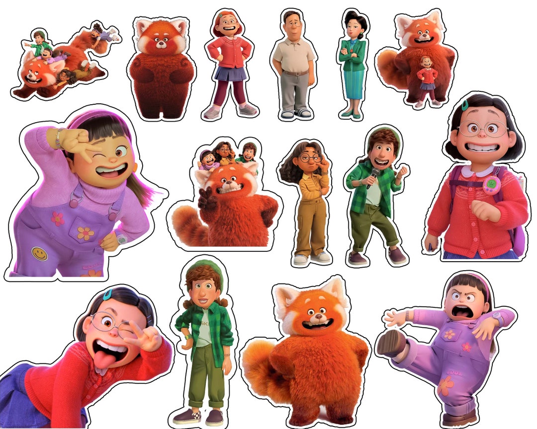 Instant Download Turning Red Cake Topper, Turning Red Party Supplies ...