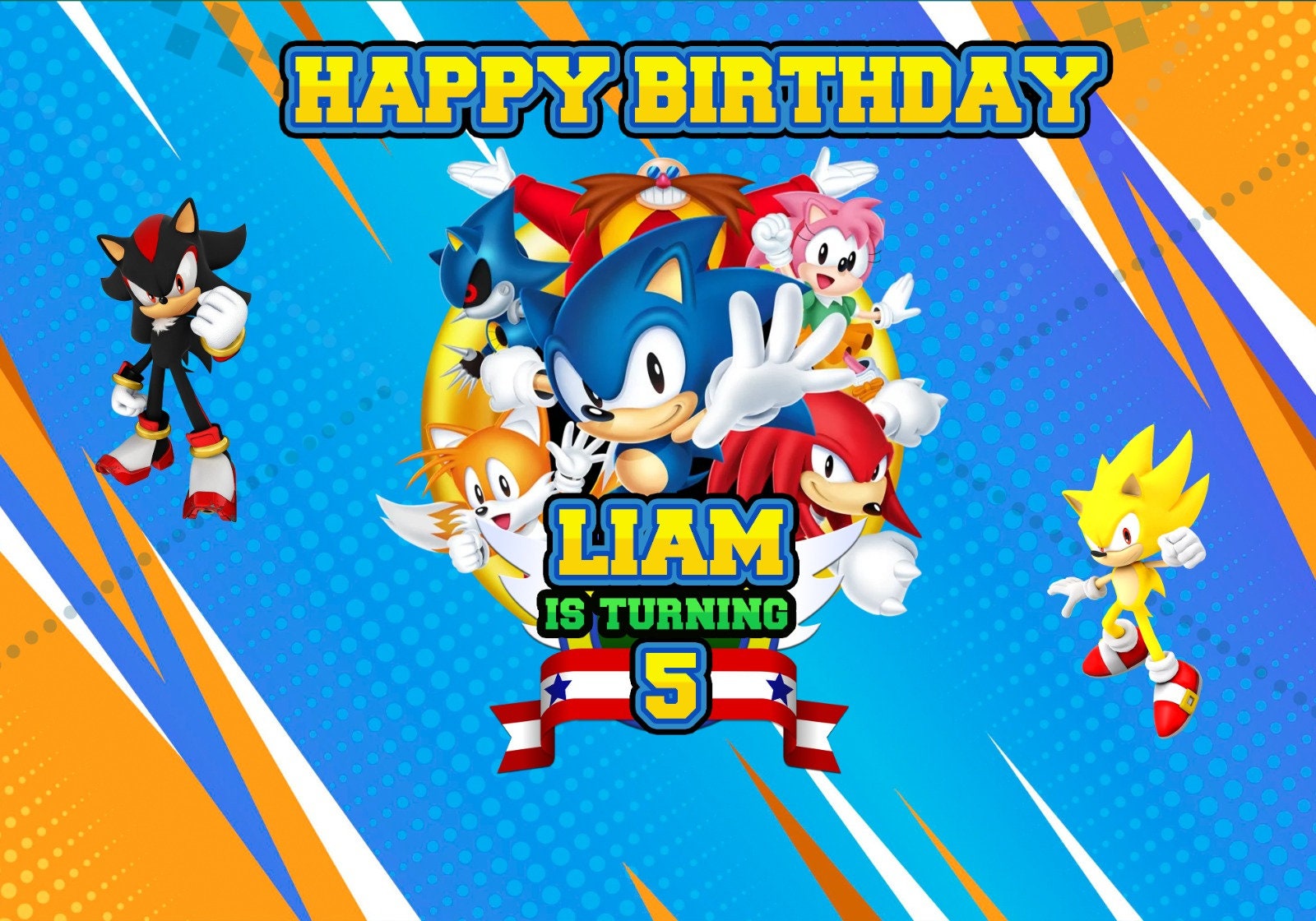 Sonic Backdrop Sonic Birthday Banner Sonic Decoration Party - Etsy UK