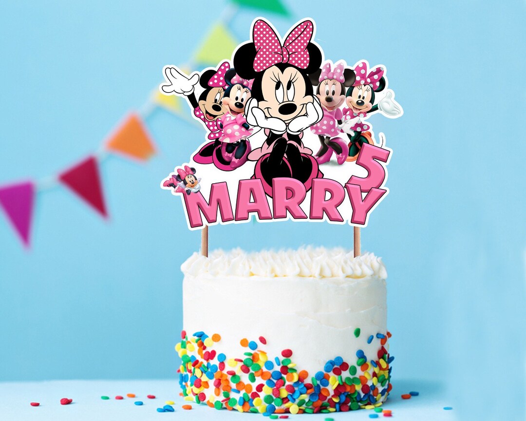 Personalized Minnie Mouse Cake Topper Minnie Mouse Party Supplies 6397